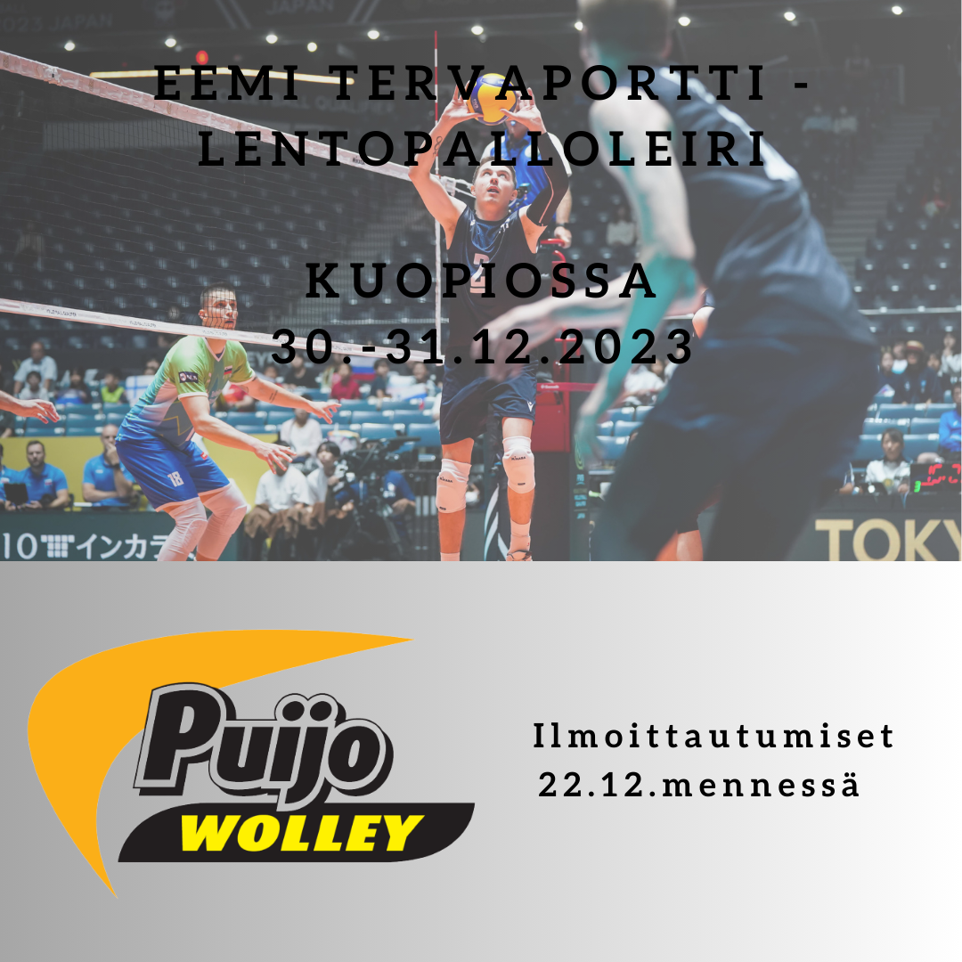 Eemi Tervaportti -lentopalloleiri Kuopiossa 30.-31.12. - Puijo Wolley Juniorit ry